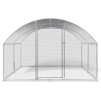 China Large Chicken Coop Walk-In Metal Poultry Cage House Rabbit Habitat Cage Spire Chicken Cage With Waterproof Cover White for sale