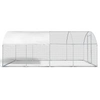 China Large Metal Chicken Coop Outdoor Walk in Chicken Cage Hen Run House Rabbits with Waterproof Cover and Secure Lock for sale