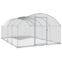 China Large Metal Chicken Coop Outdoor Walk in Chicken Cage Hen Run House Rabbits with Waterproof Cover and Secure Lock for sale