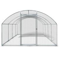 China Large Metal Chicken Coop Outdoor Walk in Chicken Cage Hen Run House Rabbits with Waterproof Cover and Secure Lock for sale