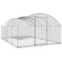 China Chicken Coop Galvanized Metal Walk in Chicken Cage Large Rabbit Cage Poultry Cage Fenced Backyard with Cover and Fence for sale