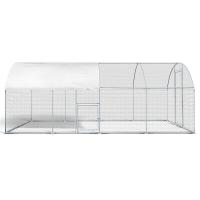 China Chicken Coop Galvanized Metal Walk in Chicken Cage Large Rabbit Cage Poultry Cage Fenced Backyard with Cover and Fence for sale
