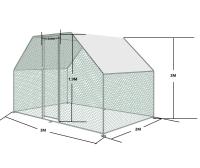 China 6.67' Chicken Coop Galvanized Metal Hen House Large Rabbit Hutch Poultry Cage Backyard with Cover Walk in Chicken Cage for sale