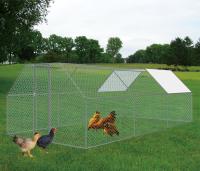China Chicken Coop Cage with Cover Galvanized Metal Walk In Chicken Cage Pen Run 10' W x 20' D x 6.67' H for sale