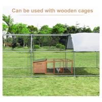 China Chicken Coop Cage with Cover Galvanized Metal Walk In Chicken Cage Pen Run 10' W x 20' D x 6.67' H for sale