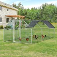 China Chicken Coop Cage with Cover Galvanized Metal Walk In Chicken Cage Pen Run 10' W x 20' D x 6.67' H for sale