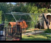China Metal Chicken Coop with Run Walk in Chicken Cage Poultry Habitat Supplies with Waterproof and Anti-Ultraviolet Cover for sale