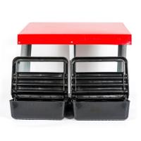 China 2 Compartment Rollaway Chicken Nesting Box in Galvanized Sheet Metal Egg Box Red for sale