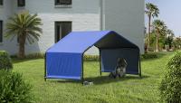 China Compact and Portable Dog Shelter  4' x 4' x 3' Galvanized Steel Pet Shed in Blue Color for sale