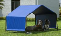 China Compact and Portable Dog Shelter  4' x 4' x 3' Galvanized Steel Pet Shed in Blue Color for sale