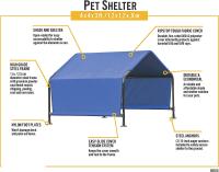 China Compact and Portable Dog Shelter  4' x 4' x 3' Galvanized Steel Pet Shed in Blue Color for sale