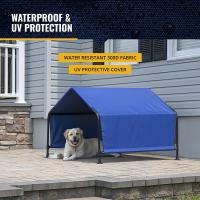China Compact and Portable Dog Shelter  4' x 4' x 3' Galvanized Steel Pet Shed in Blue Color for sale