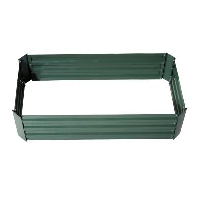 China Metal Raised Garden Bed for Vegetables Large Planter Box Steel Gardening Kit Outdoor Herb  Green 6x3x1ft for sale