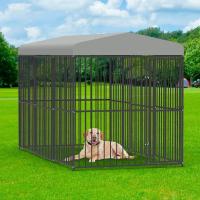 China Large Outdoor Dog Kennel Heavy Duty Metal Frame Fence Dog Cage Outside Pen Playpen Dog Run House with UV & Waterproof for sale