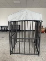 China Outdoor Dog Kennel Heavy Duty Metal Frame Fence Dog Cage Outside Pen Playpen Dog Run House with Roof for sale
