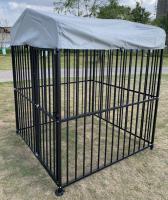 China Metal kennel outdoor large dog cage easy to clean and rustproof with lockable dog door with waterproof & anti-UV cover for sale