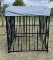 China Metal kennel outdoor large dog cage easy to clean and rustproof with lockable dog door with waterproof & anti-UV cover for sale