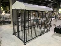 China Outdoor Dog Kennel Steel Powder Coated Dog Cage with Watrerproof Cover Secure Lock for Backyard 10' x 5' x 6' for sale
