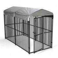 China Outdoor Dog Kennel Steel Powder Coated Dog Cage with Watrerproof Cover Secure Lock for Backyard 10' x 5' x 6' for sale