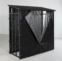 China Middle Size135x70x165cm Metal Firewood Rack Anthracite Garden Firewood Shelter Stacking Aid Kaminholzunterstand for sale