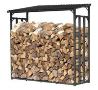 China Middle Size135x70x165cm Metal Firewood Rack Anthracite Garden Firewood Shelter Stacking Aid Kaminholzunterstand for sale