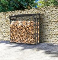 China BSCI Heavy Duty Firewood Rack 110x70x145cm Metal Fireplace Wood stove racks Log storage shed Log Store Kaminholzlager for sale