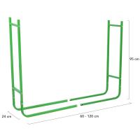 China Metal Tube RANGE Logs Firewood Rack Greenhouse Logs EXTENSIBLE Green for sale