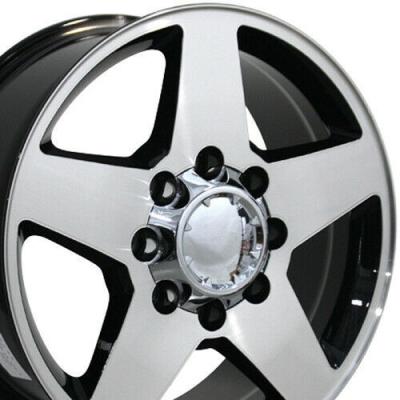 China 20x8.5 Chevrolet Silverado Replica Wheel Sierra 8 Lug 8x165 Blk Mach'D Truck 5503 for sale