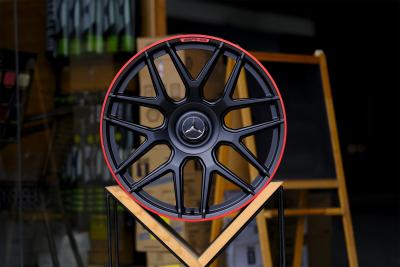 China 20 21 22 Inch Forged Alloy Wheels 5x130 Matt Black Red Lip TUV For Benz G63 for sale