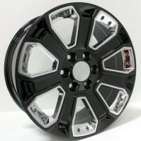 China Chrome Inserts 24x10 Replica Wheels 5660 Silverado GMC Yukon Black Rims for sale