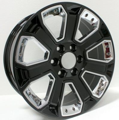 China Chrome Inserts 24x10 Replica Wheels 5660 Silverado GMC Yukon Black Rims for sale