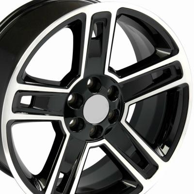 China 26x10 GMC Yukon Replica Wheels Gloss Black Machined Face Rims Fit Tahoe LTZ Silverado for sale