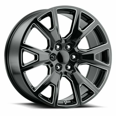 China 26 Chevrolet Replica Wheels Black Milled Rims Fit Yukon Sierra Tahoe Silverado for sale