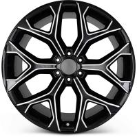 China 22 GMC Replica Snowflake Wheels Black Milled Rims Yukon Sierra Tahoe Silverado for sale