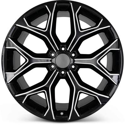 China 22 GMC Replica Snowflake Wheels Black Milled Rims Yukon Sierra Tahoe Silverado for sale
