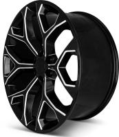 China 22 GMC Replica Snowflake Wheels Black Milled Rims Yukon Sierra Tahoe Silverado for sale
