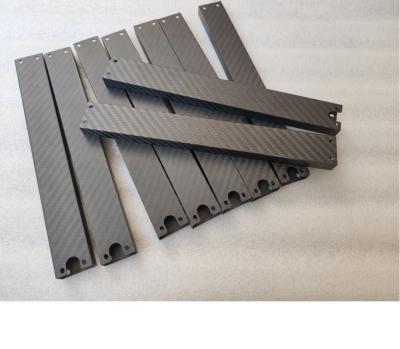 China CNC cutting slot/drill hole carbon fiber rectangular square tubing with 3K twill matte surface for sale