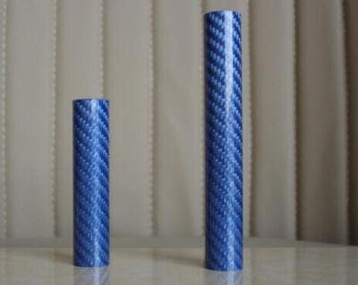 China high glossy blue carbon fibre tube 30mm for sale for sale