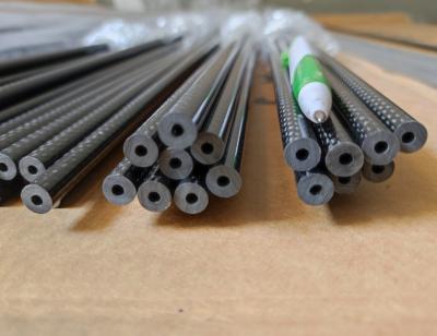 China 3K plain glossy small diameter 8mm  diameter and  thick thickness carbon fiber tube for sale