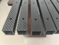 China square carbon fiber tube with CNC maching service drill holes for sale