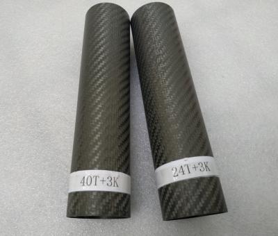 China 40T high stiff/strength carbon fiber tubes rods made in China size can be customized for sale