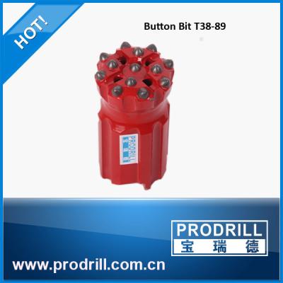 China Top Hammer T38 89mm 13 buttons threaded button bit for sale