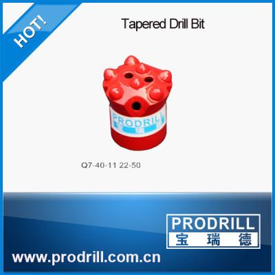 China High Quality 7 degree 40mm(Q7-40-11 22-50) buttons Tapered Drill Bit for gold mine for sale