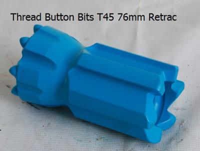 China Thread Button Bits T45 76MM with Retrac body for sale