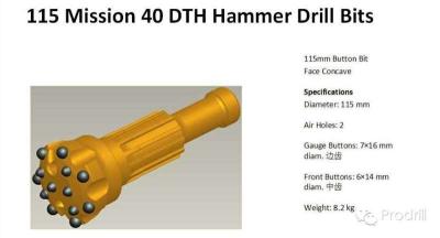 China DTH Bit MISSION40-115mm for sale