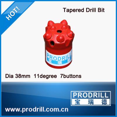China Dia 38mm 11 Degree  7 buttons  Tapered button drill bit for sale