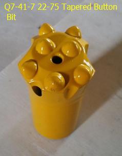 China Q7-41-7 22-75 Tapered Button Bit for quarrying and mining for sale