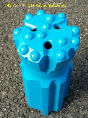 China Thread button bits T45-76mm with 14buttons and retrac skirt for sale