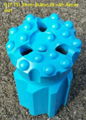 China T51 89mm Thread Button Bit with Retrac skirt  and 17 buttons for sale