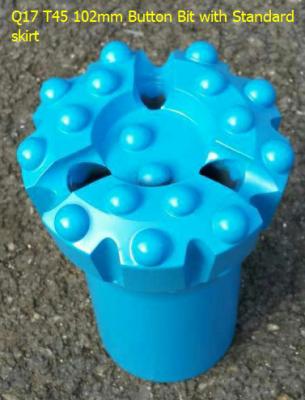 China T45 102mm Thread Button Bit with Standard skirt and 17 buttons for sale